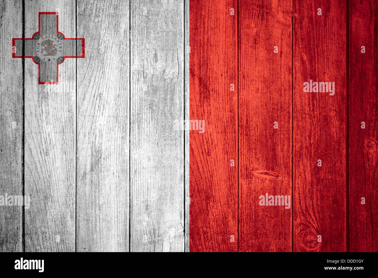flag of Malta or Maltese banner on wooden background Stock Photo - Alamy