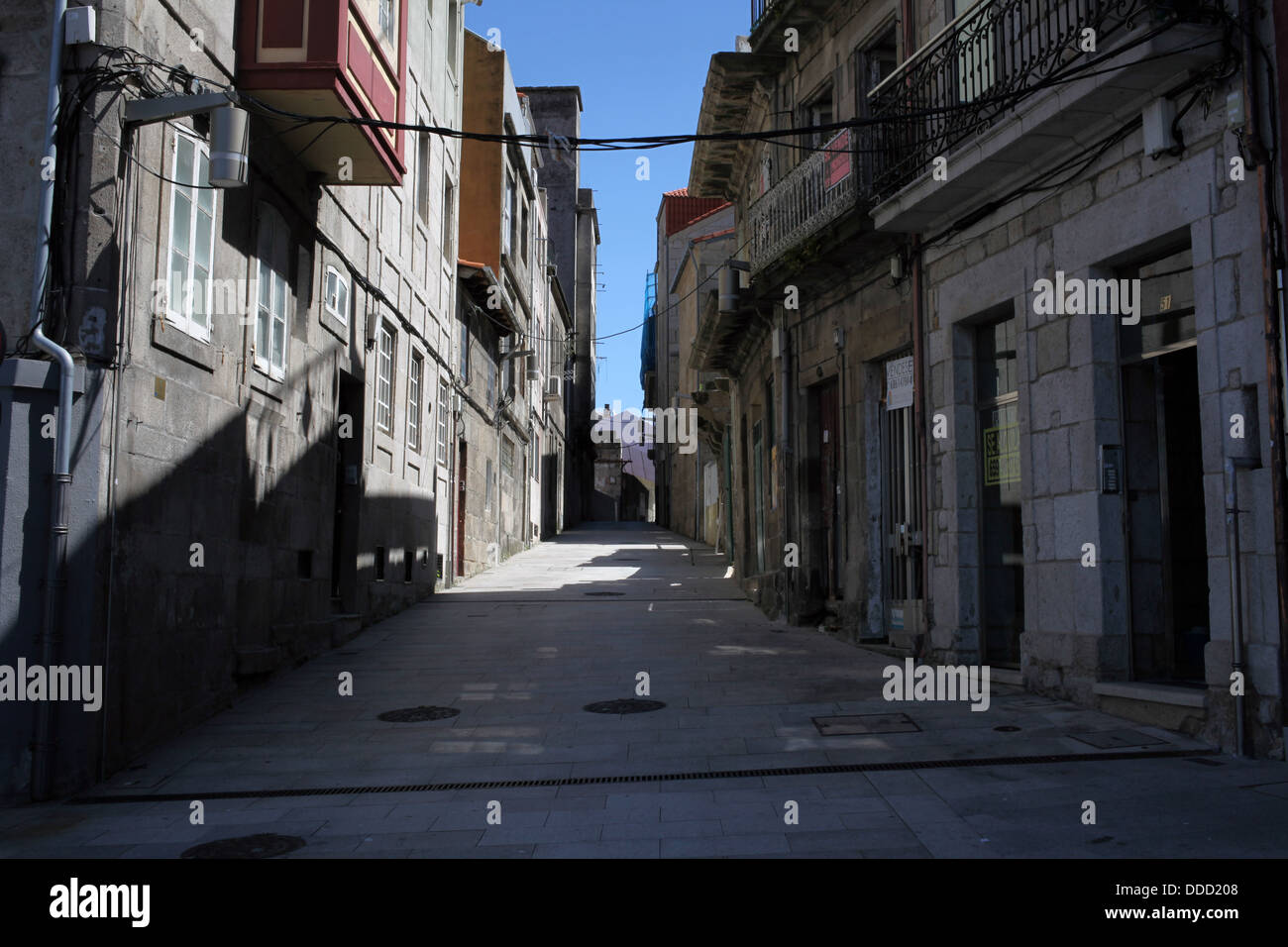 Rua Santiago - Old town - Vigo - Pontevedra - Galicia - Spain Stock ...