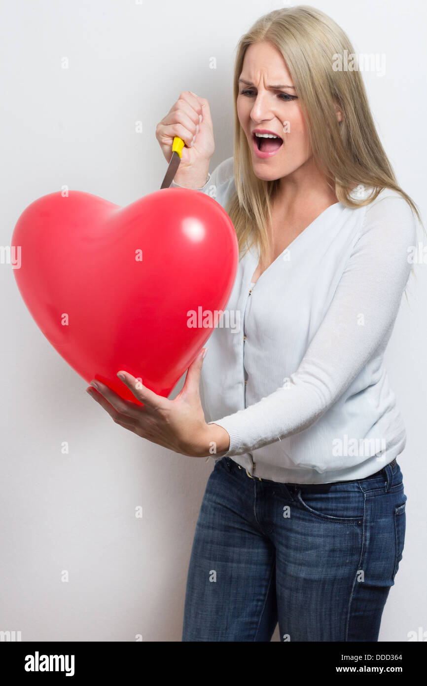 Woman after break up very angry and screaming Stock Photo - Alamy