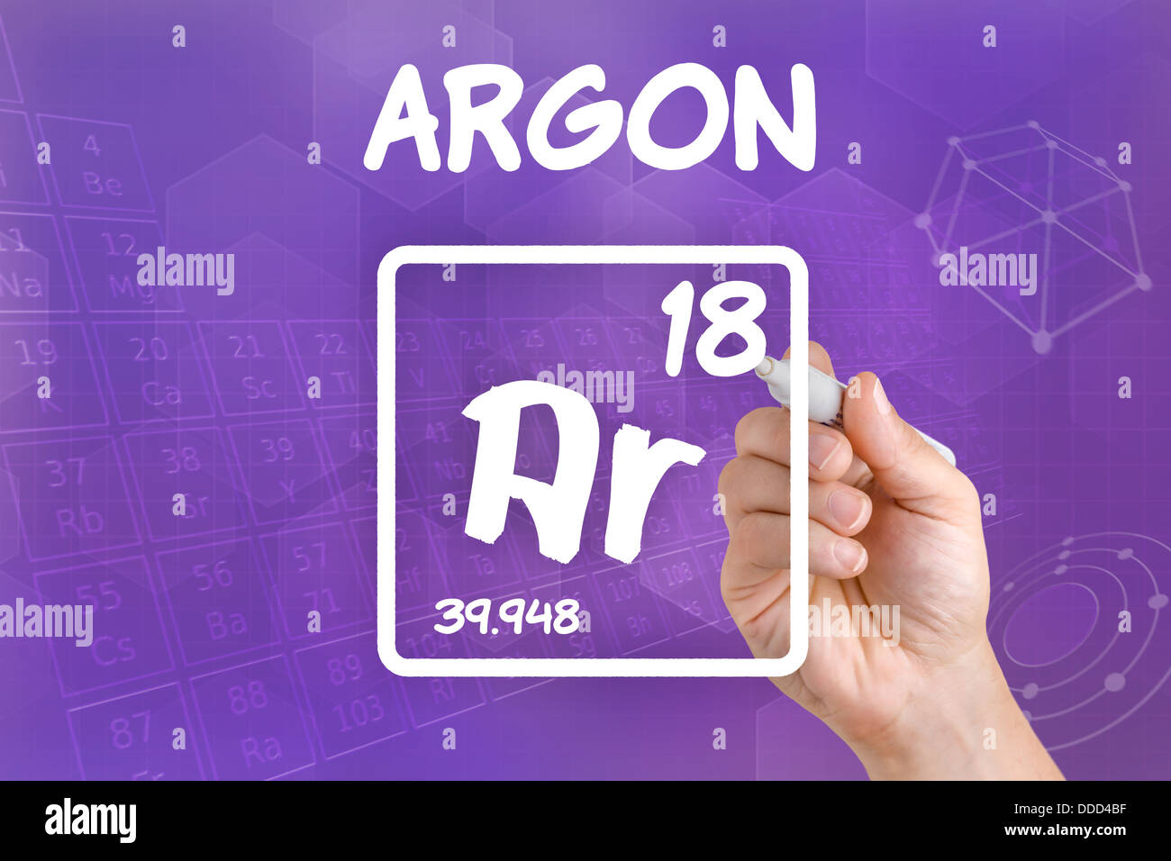 Symbol for the chemical element argon Stock Photo - Alamy