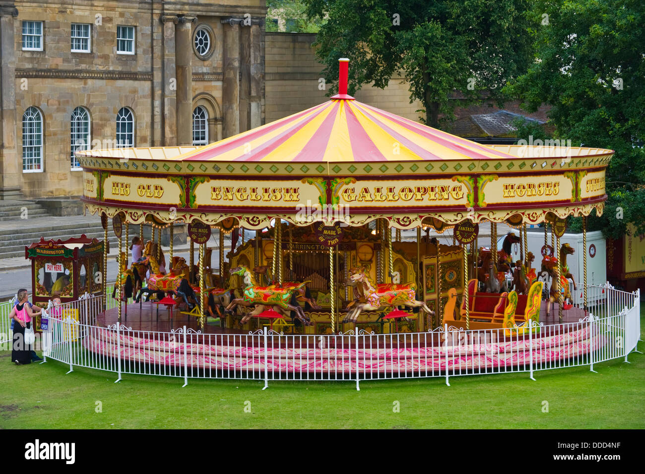 Merry Go Round on lawn outside York Castle Museum in the city of York ...