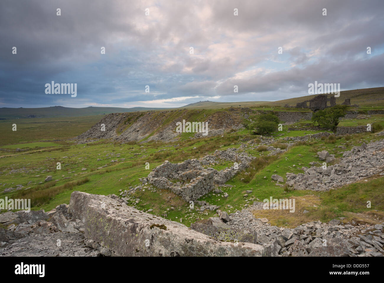 The ruins at Foggintor Quarry Dartmoor National Park Devon Uk Stock ...