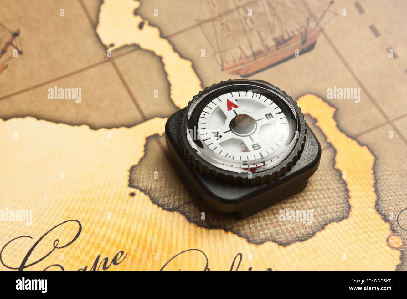 compass on a map Stock Photo - Alamy