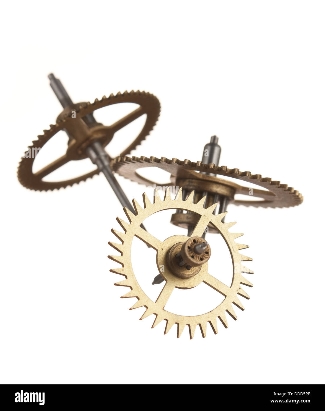 clockwork gears isolated on white background Stock Photo - Alamy