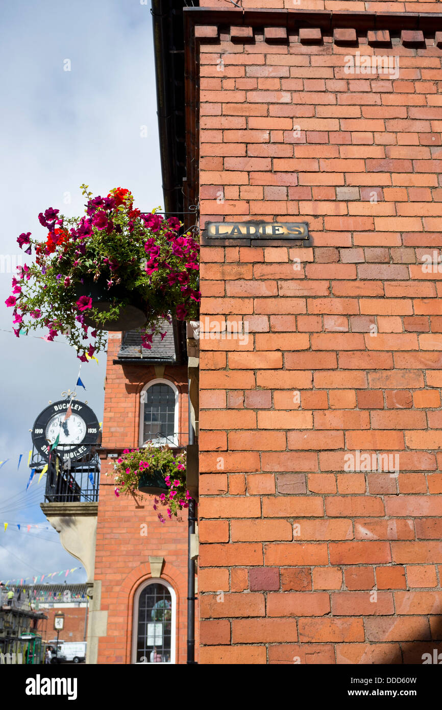 Buckley library and swimming baths with clock, flintshire, north wales ...