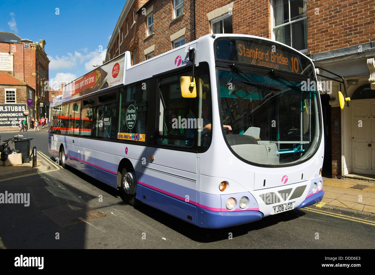 Public transport bus in the city centre of York North Yorkshire England ...