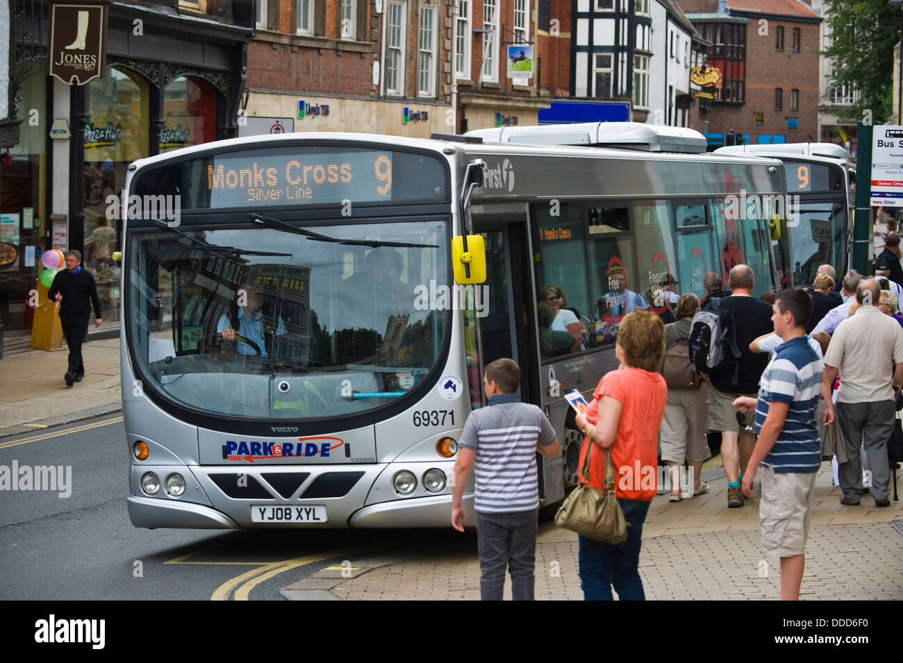 Public transport bus in the city centre of York North Yorkshire England ...