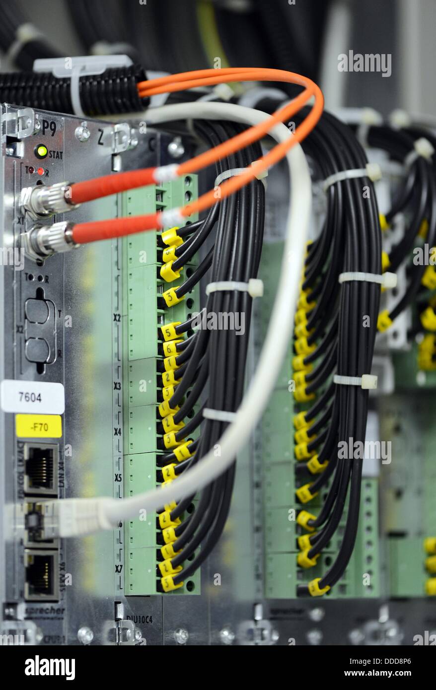 Relays and cable in the power switching station Fennpfuhl of Vattenfall ...
