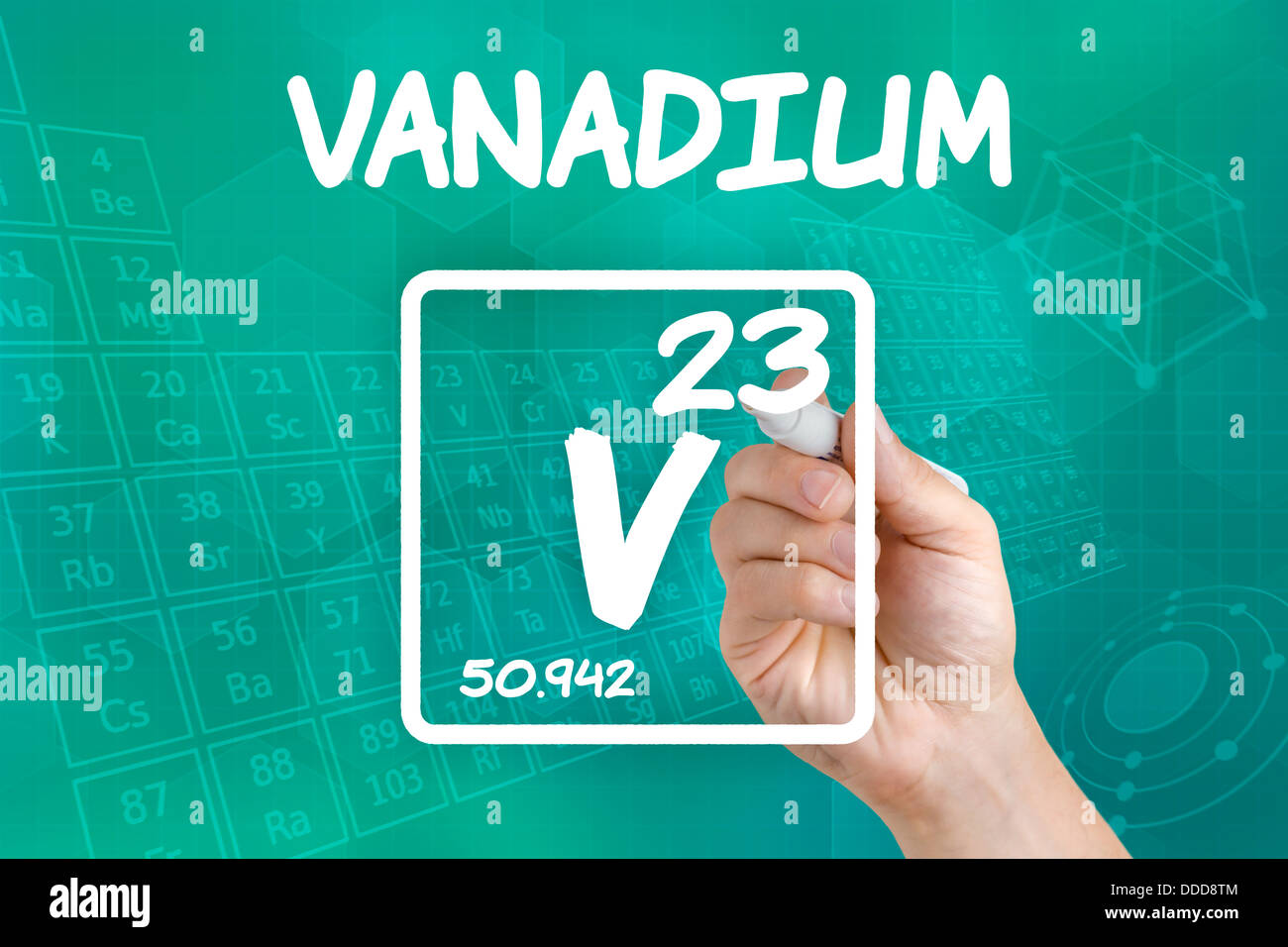 Symbol for the chemical element Vanadium Stock Photo - Alamy