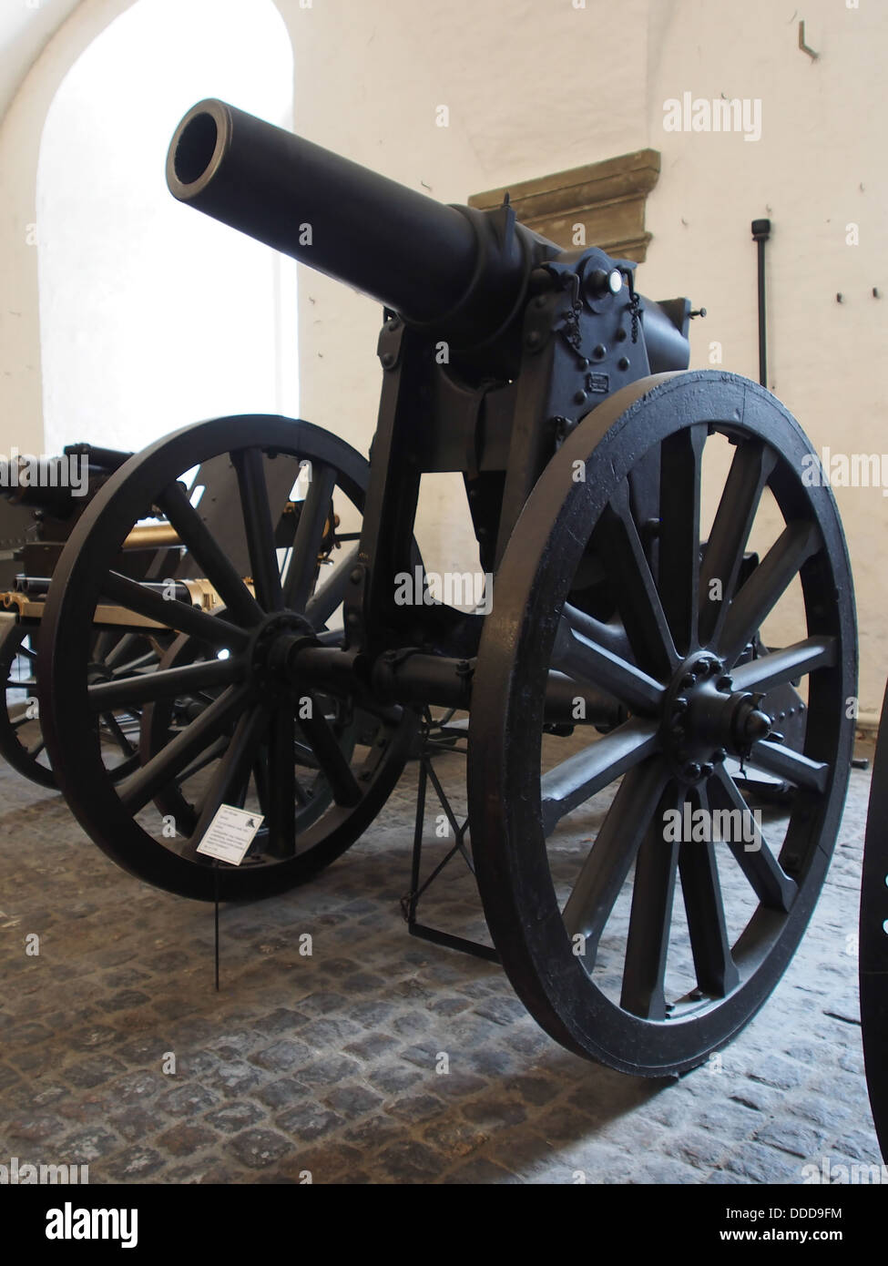 The Danish 15cm M1884 Fortress Gun is a large artillery piece displayed ...