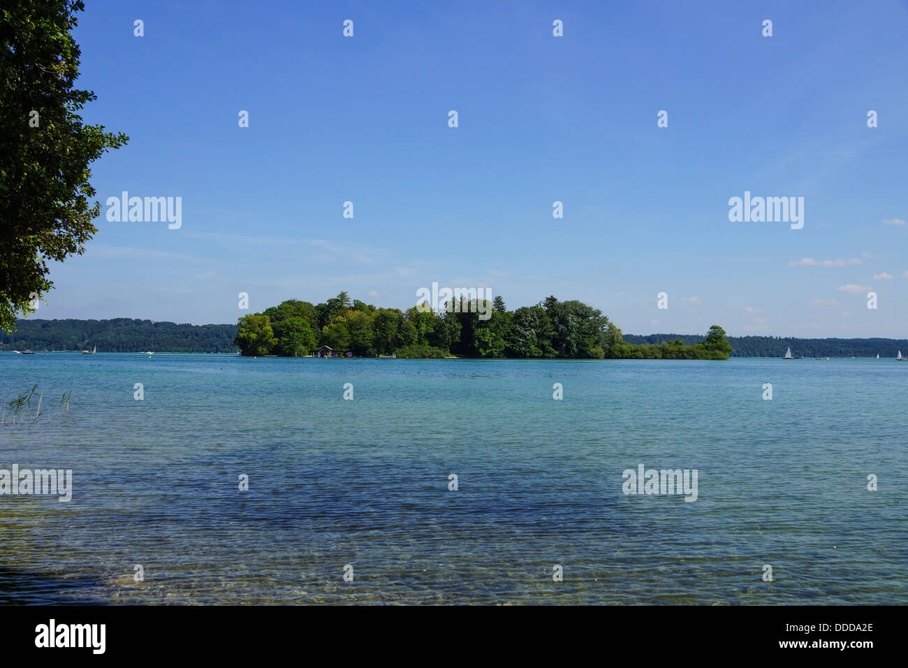 The Rose Island, Roseninsel near Feldafing, Lake Starnberg, Bavaria ...