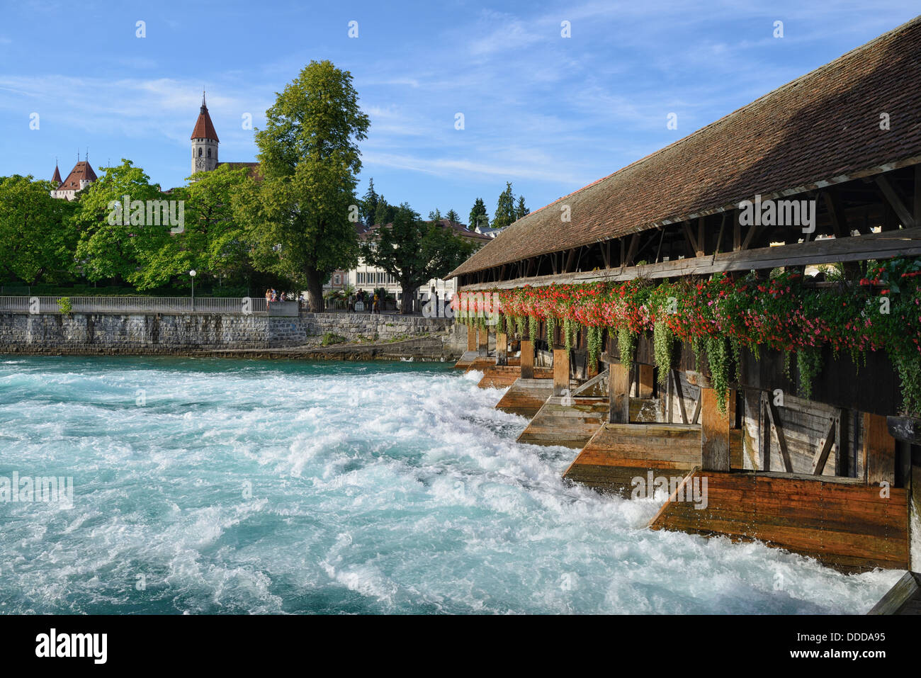 Thun, Canton of Berne, Switzerland, Europe - covered bridge in old town ...