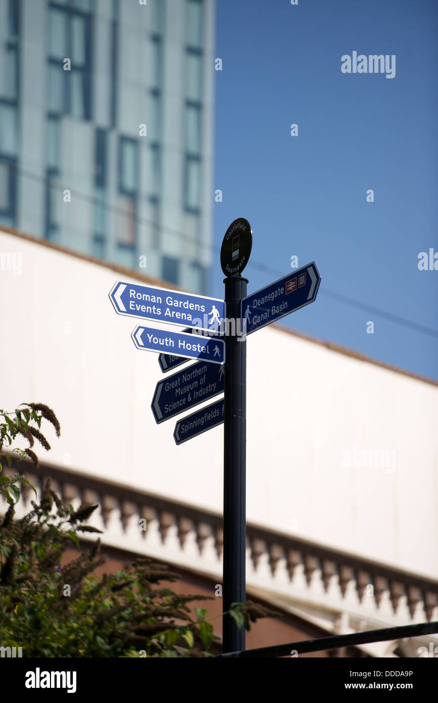 Street direction sign in Deansgate, Manchester Stock Photo - Alamy