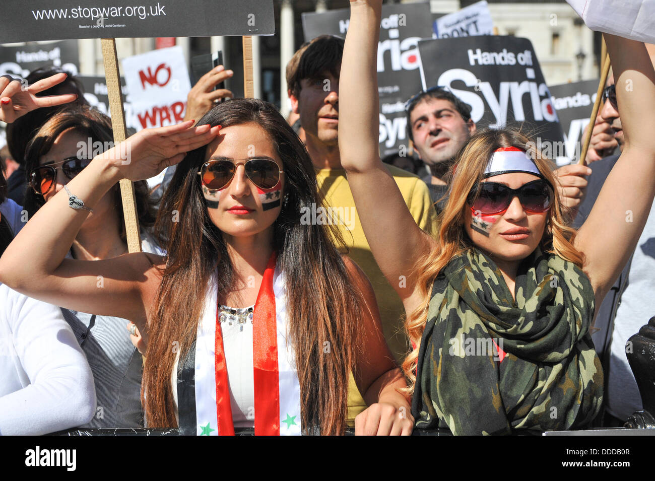 Trafalgar Square, London, UK. 31st August 2013. A young Syrian woman ...