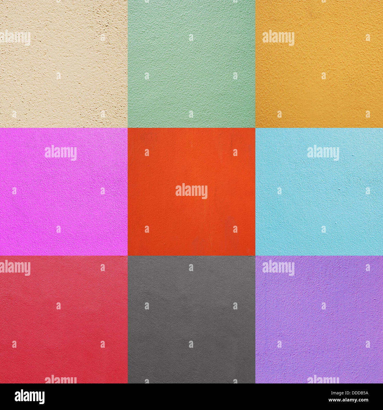 9 colorful painted walls Stock Photo - Alamy