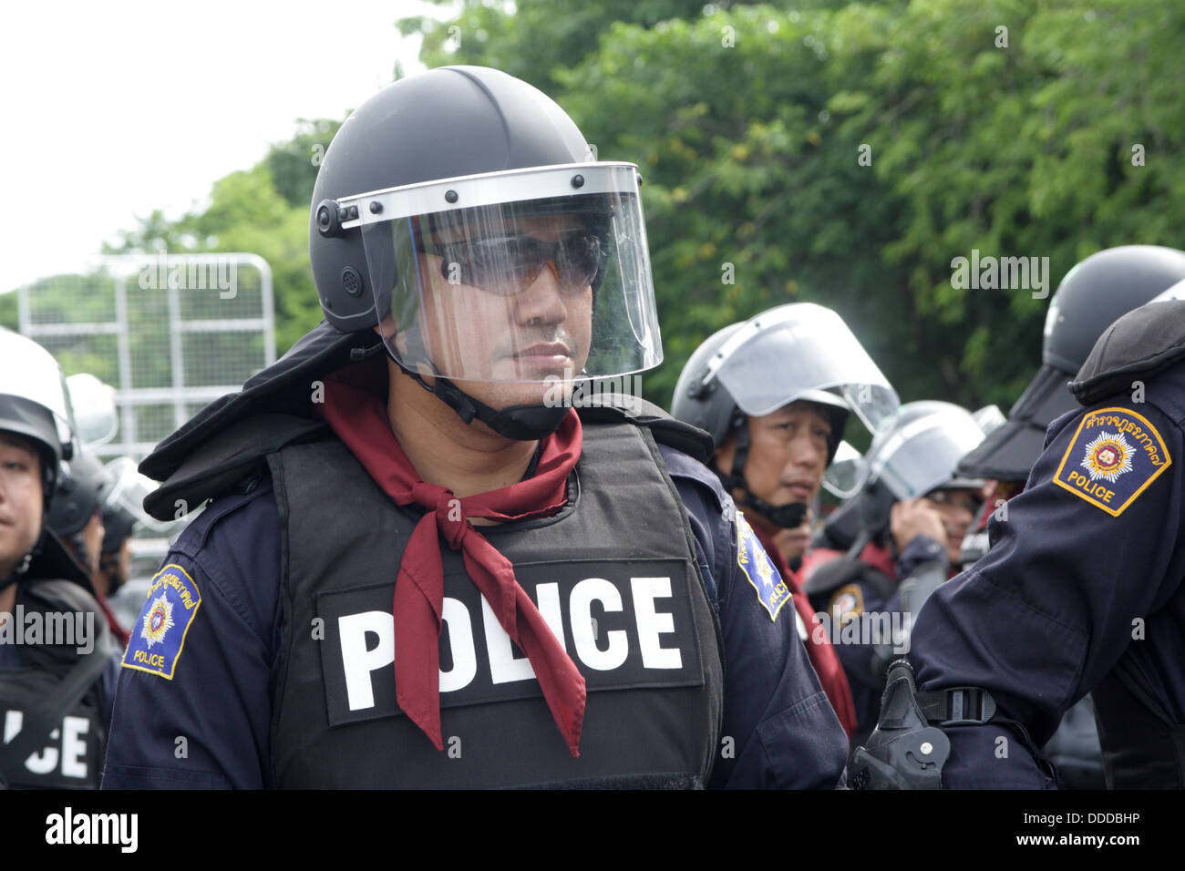 Riot policeman standing guard near Parliament of Thailand Stock Photo ...