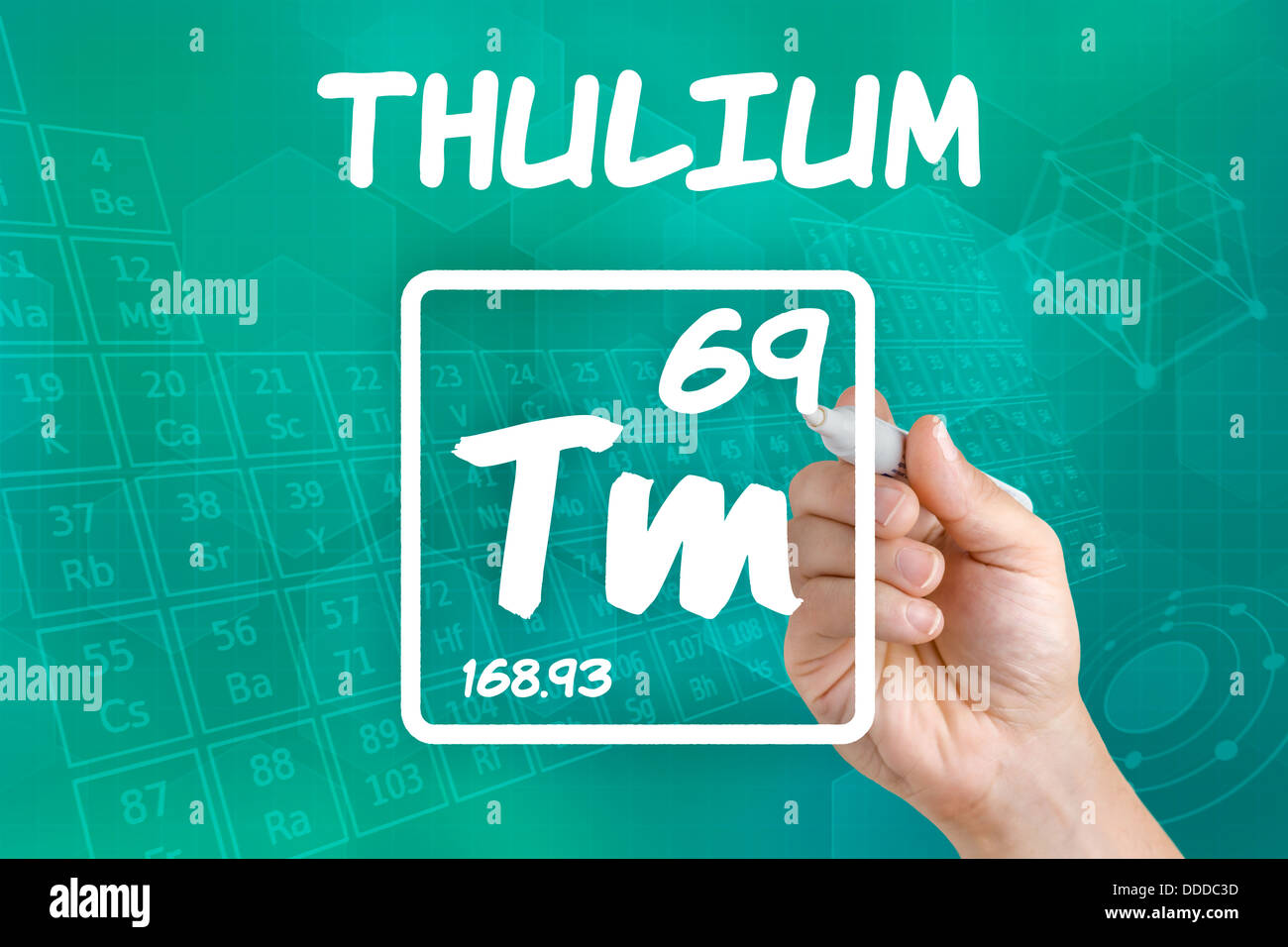 Symbol for the chemical element thulium Stock Photo - Alamy