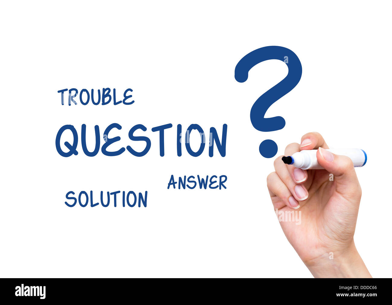 Woman drawing question answer hi-res stock photography and images - Alamy