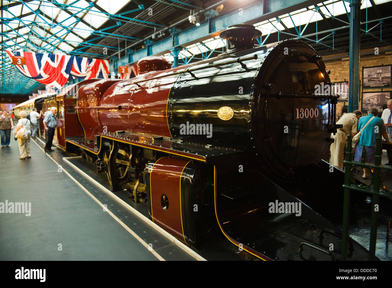 Steam train on display at the National Railway Museum in the city of ...