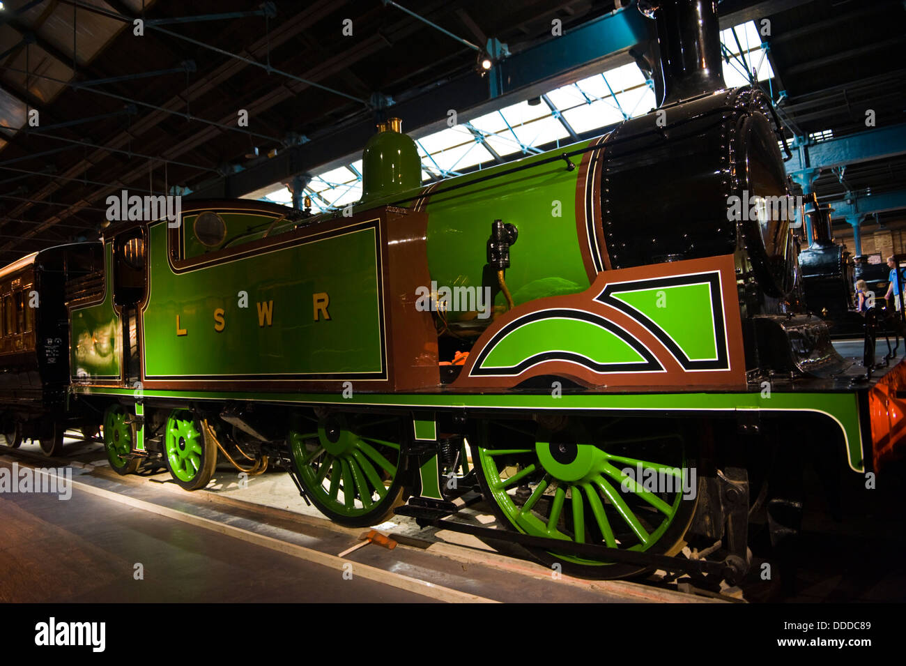Steam train on display at the National Railway Museum in the city of ...