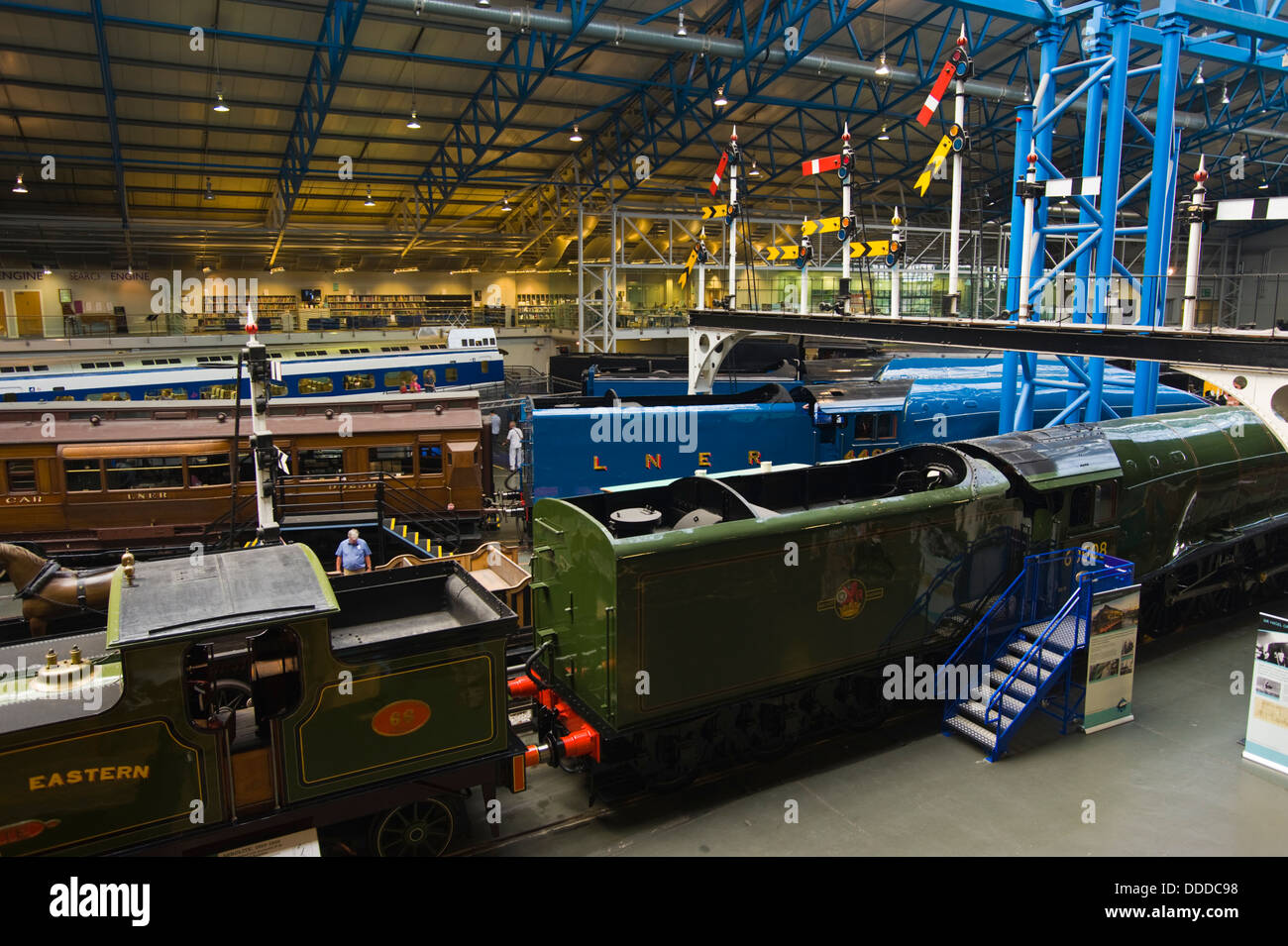 Steam trains on display at the National Railway Museum in the city of ...