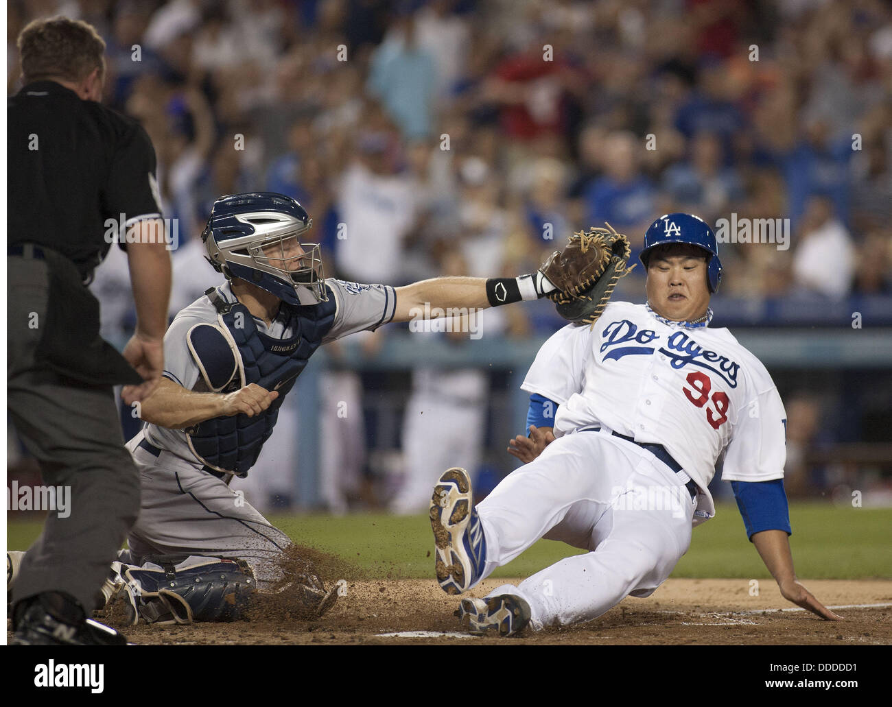 Los Angeles, CA, USA. 30th Aug, 2013. Hyun-Jin Ryu #99 of the Los ...