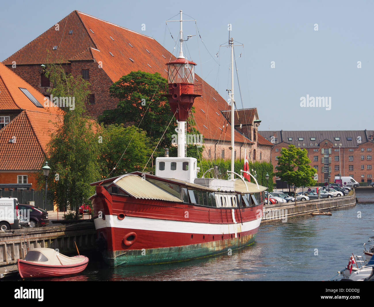 A lightship stationed in Copenhagen, Denmark, serves as a navigational ...
