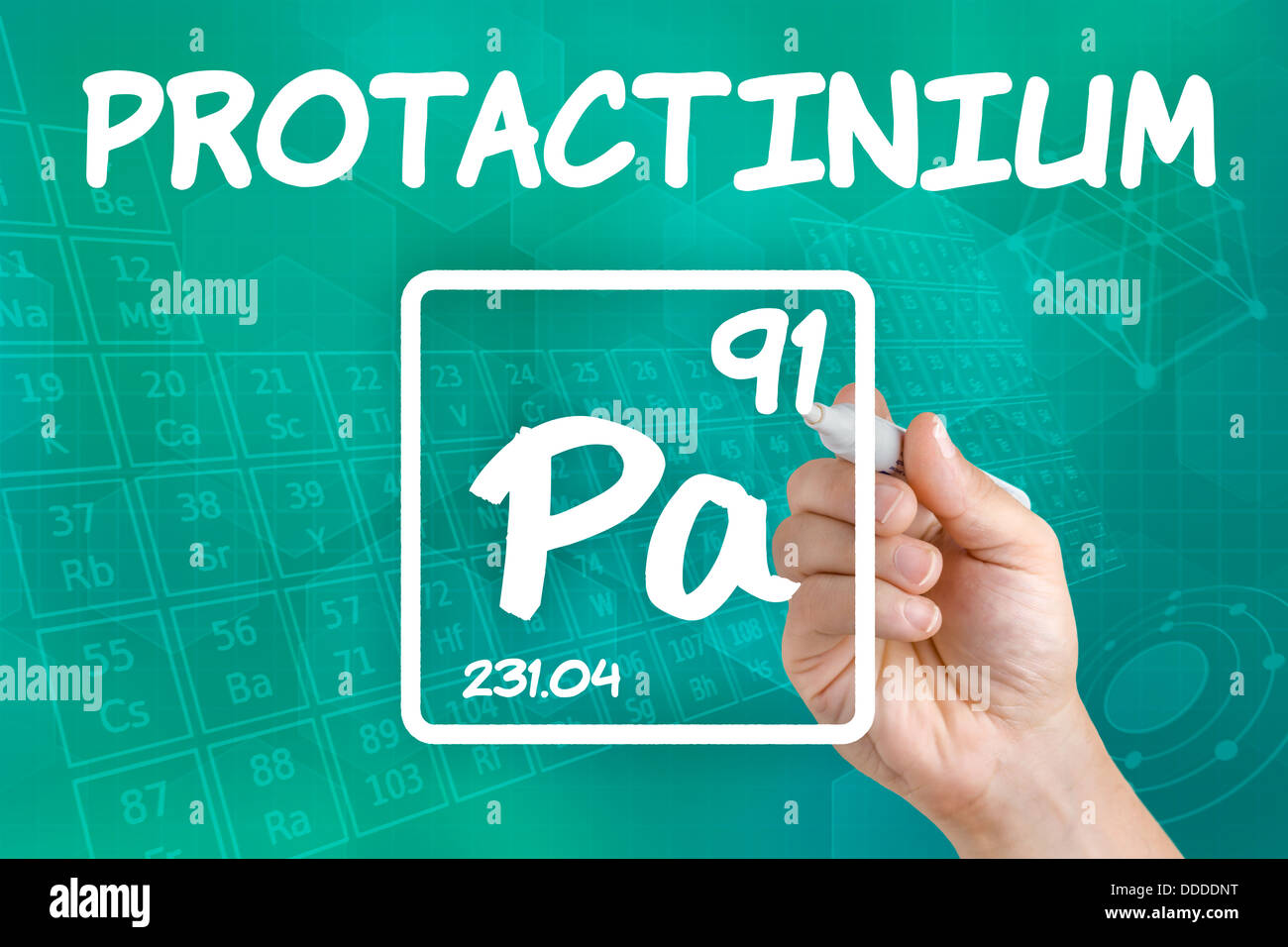 Symbol for the chemical element protactinium Stock Photo - Alamy