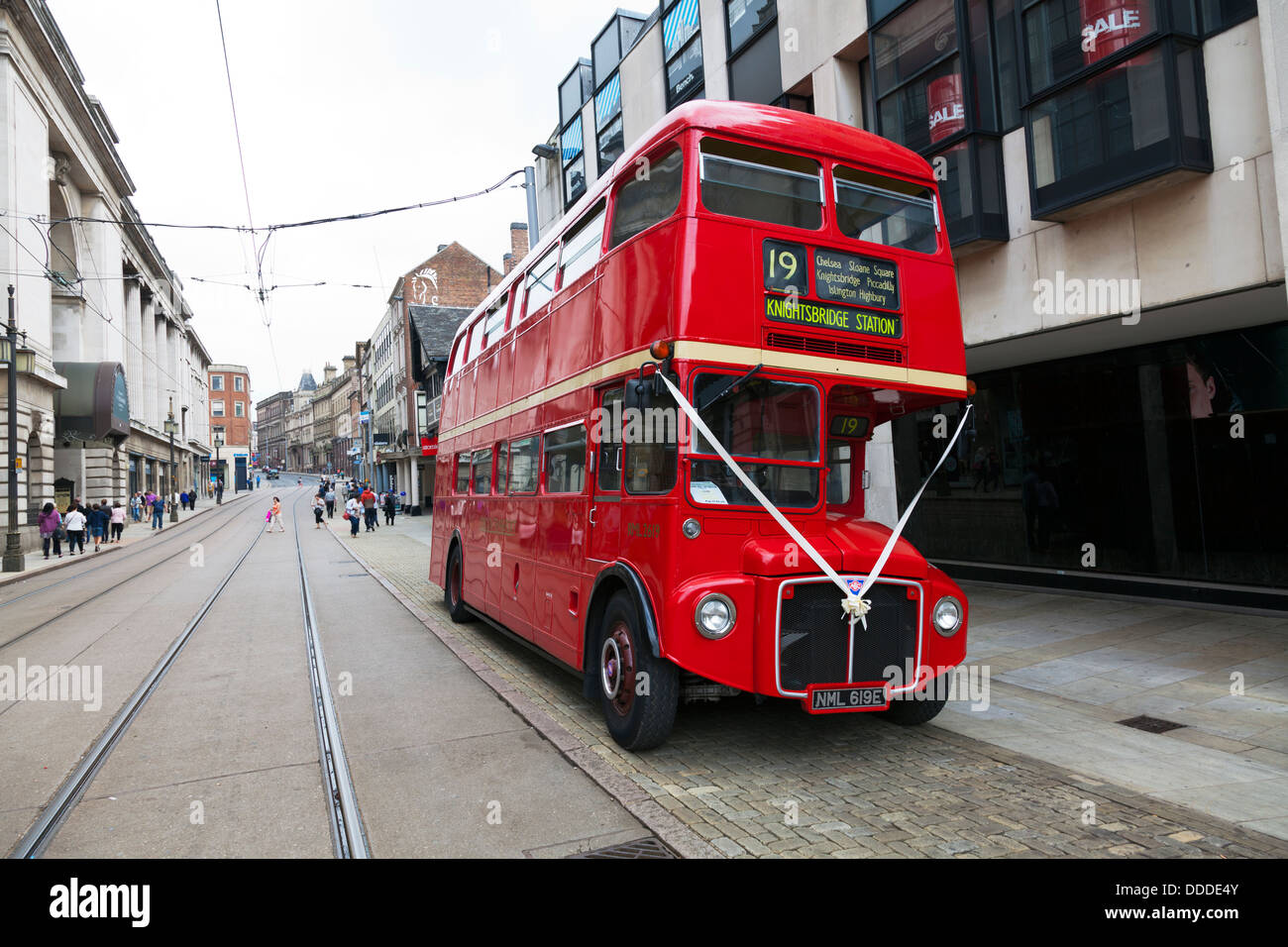 Red London bus double decker old antique classic used for wedding on ...