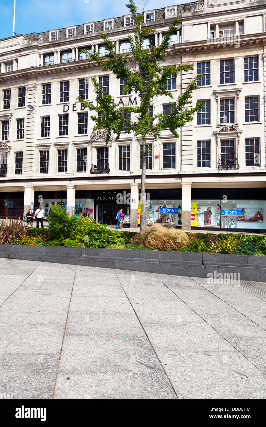 Debenhams shop front facade building outside exterior Nottingham City ...