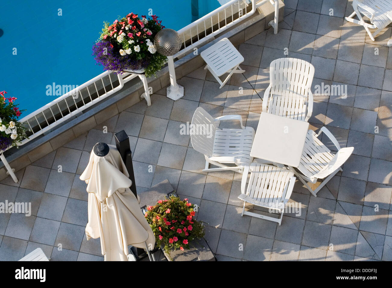 Plastic chairs from above hi-res stock photography and images - Alamy