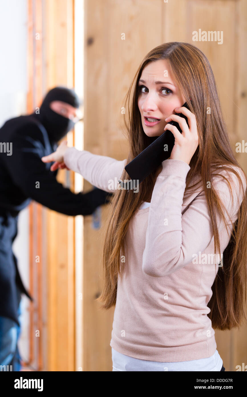 Woman calling police hi-res stock photography and images - Alamy