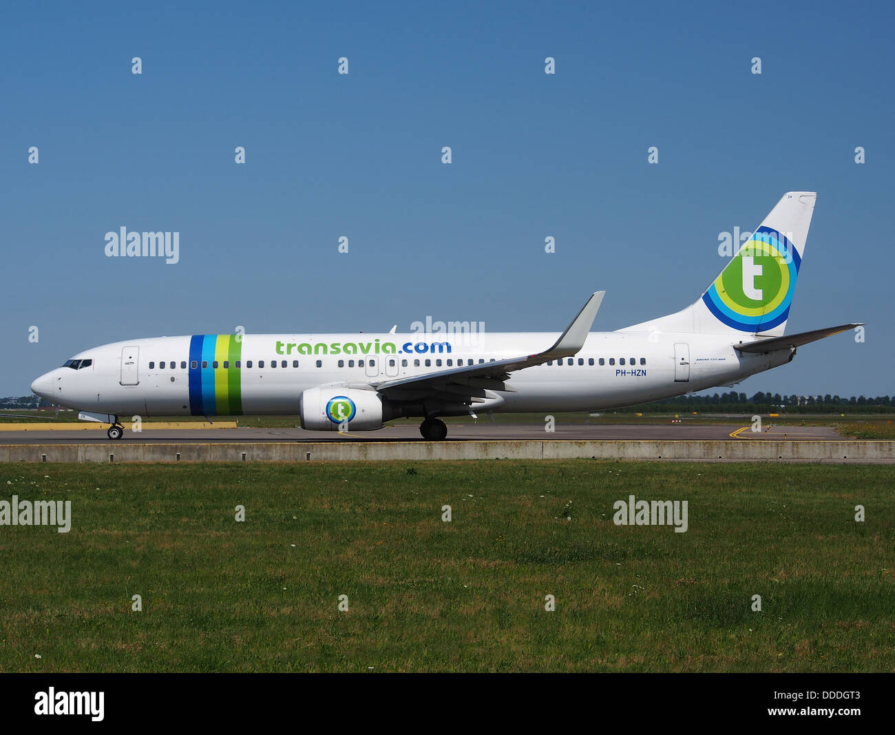 The PH-HZN is a Boeing 737-8K2(WL) aircraft operated by Transavia, seen ...