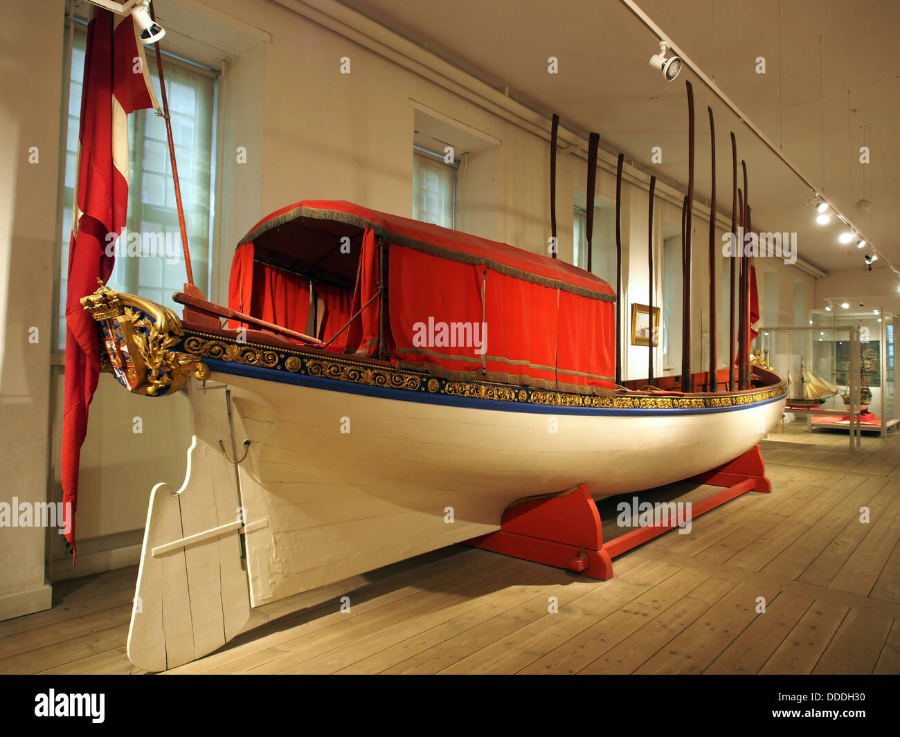 The royal boat displayed at the Royal Danish Naval Museum represents ...