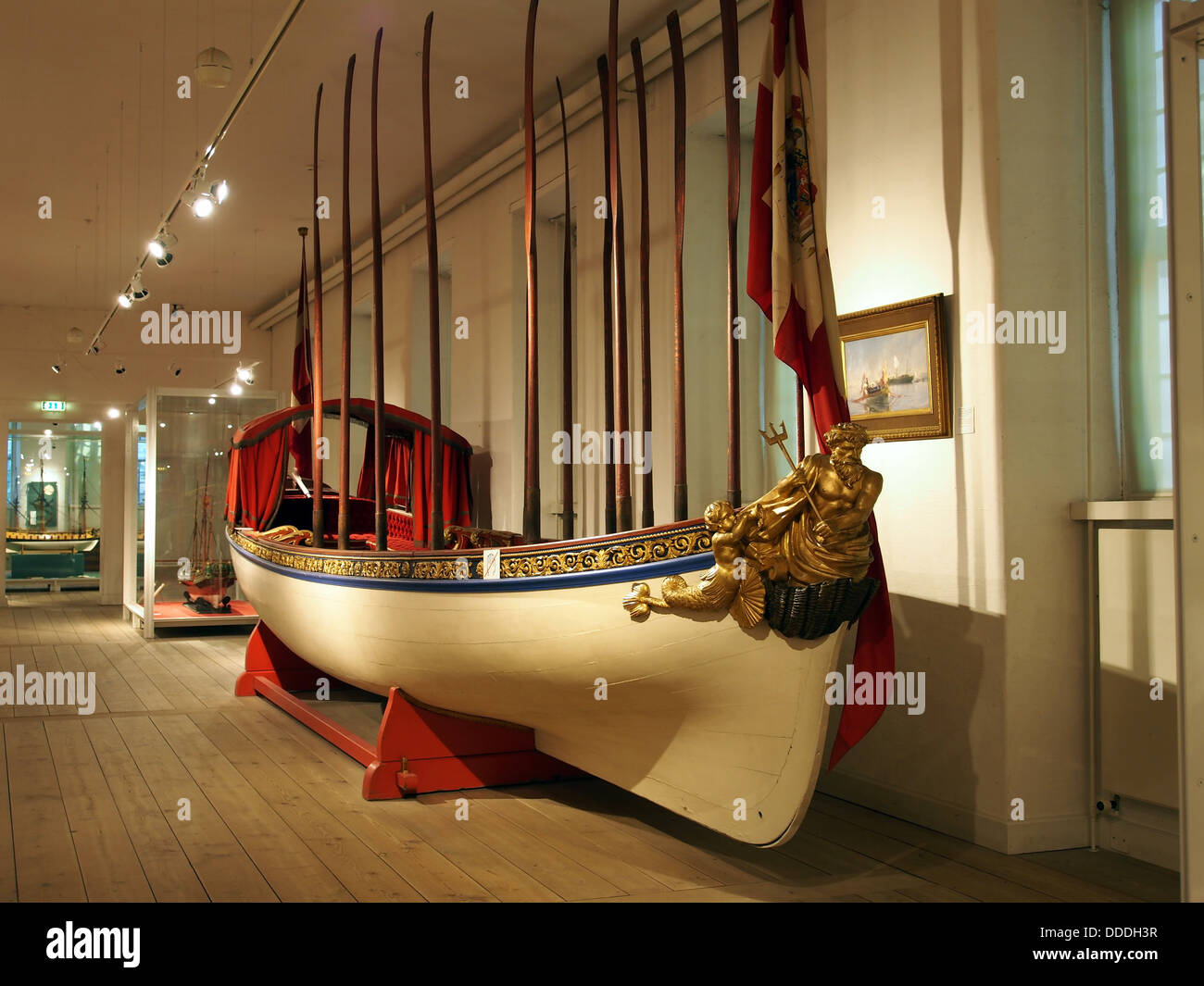 A royal boat on display at the Royal Danish Naval Museum, showcasing ...