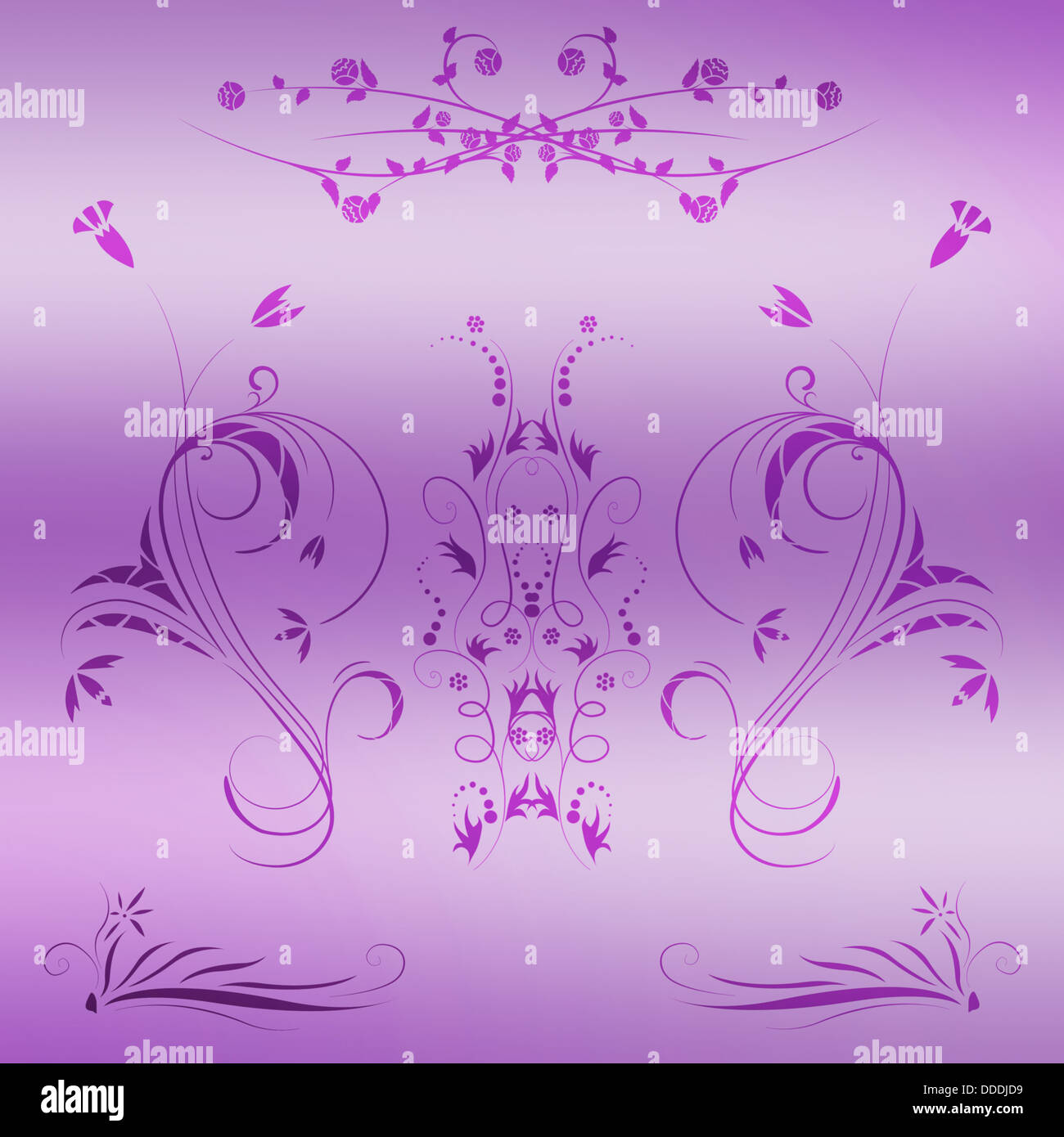 Beautiful illustrated flower background design with gradient Stock ...