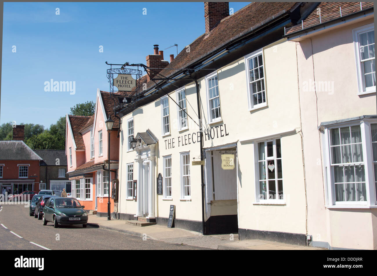 An exterior view of the Fleece Hotel in Boxford, Suffolk, England Stock ...