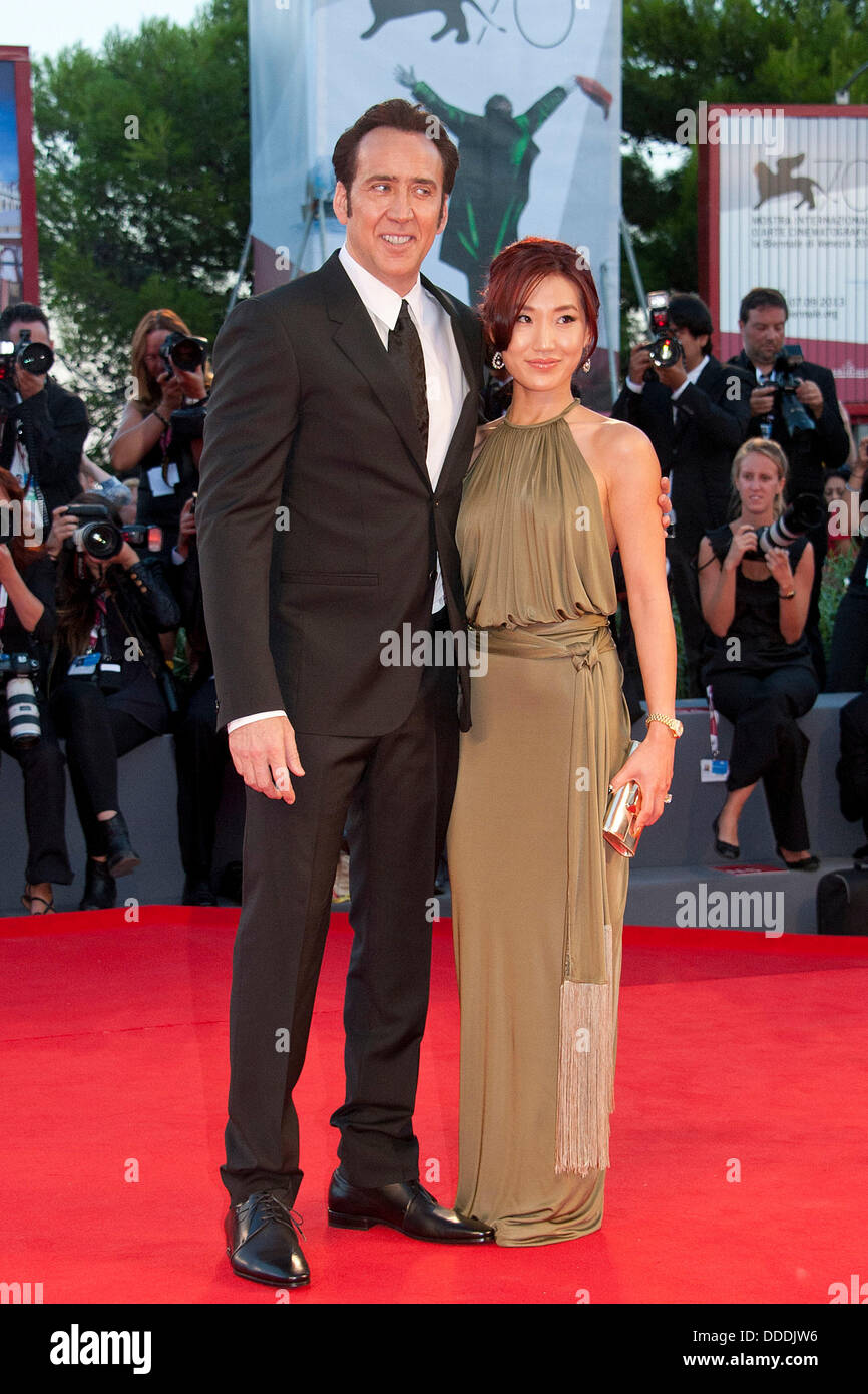 Venice, Italy. 30th August 2013. Nicolas Cage and wife Alice Kim ...