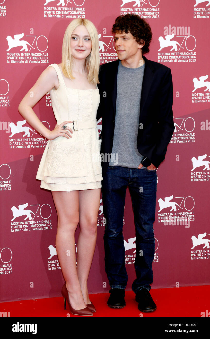 Dakota Fanning and Jesse Eisenberg during the 'Night Moves' photocall ...