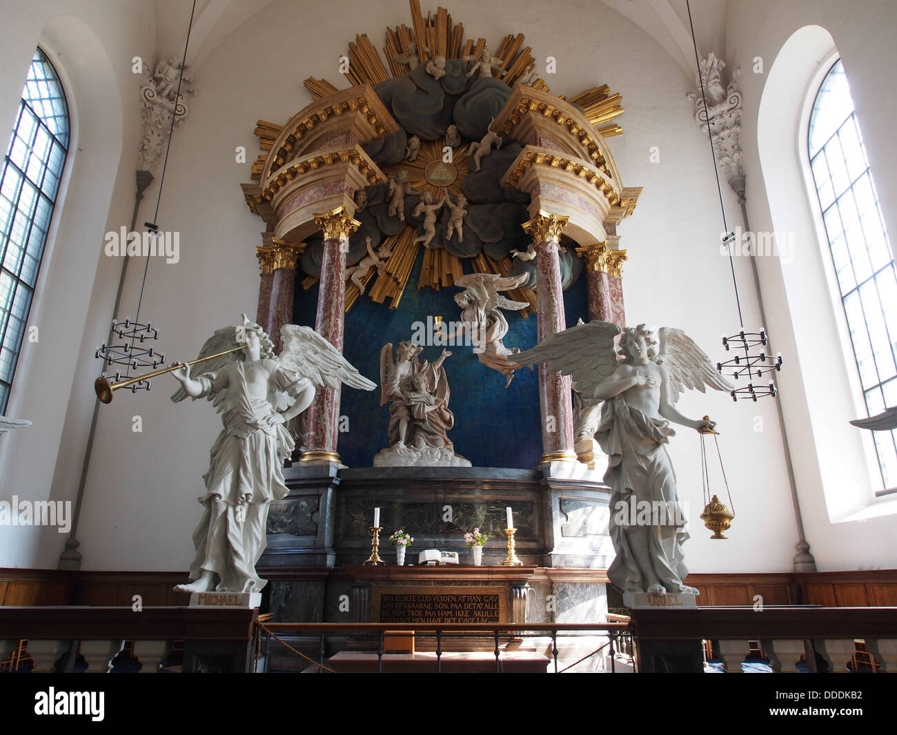 The altar of Vor Frelsers Kirke (Church of Our Saviour) in Copenhagen ...