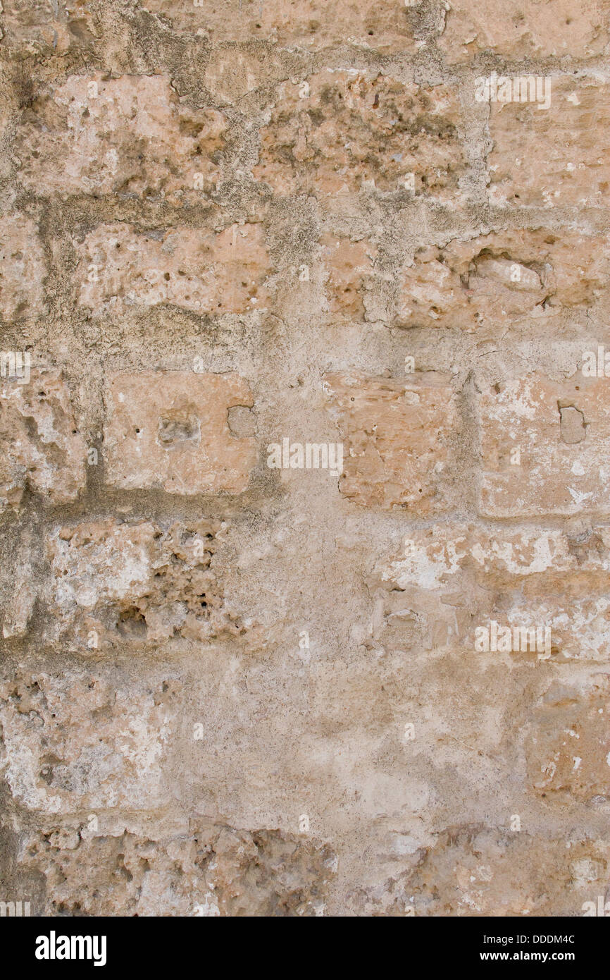 old reddish stone brick wall texture Stock Photo - Alamy