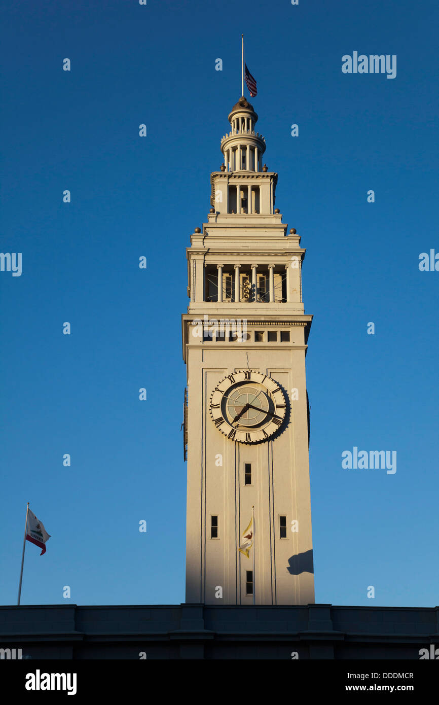 The Clock Tower at the San Francisco Ferry Terminal in the Embarcadero ...
