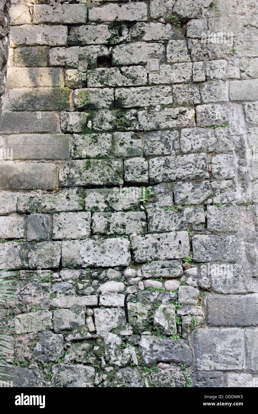Mossy stone brick wall texture hi-res stock photography and images - Alamy