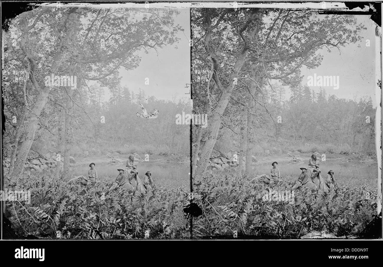 Coyotero Apache Scouts are depicted at Apache Lake in the Sierra Blanca ...