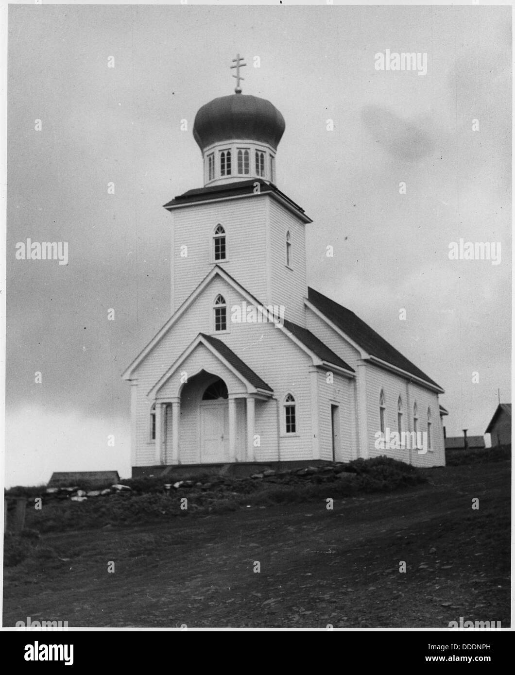The exterior of St. George Russian Orthodox Church is shown ...