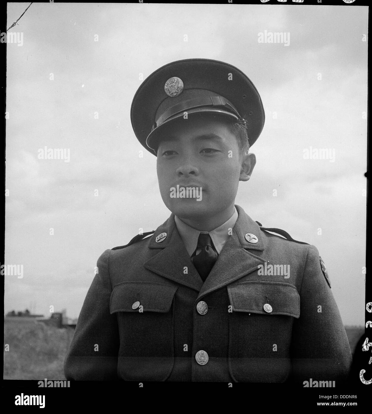 A Nisei soldier from Florin, California, is shown who volunteered for ...