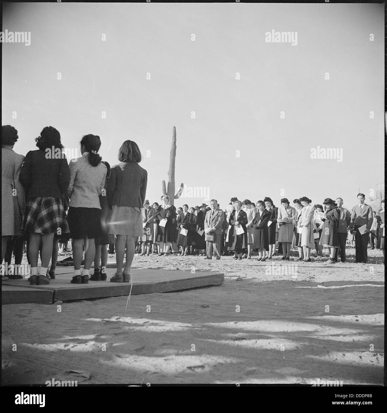 Christian sunrise services held at the Gila River Relocation Center in ...