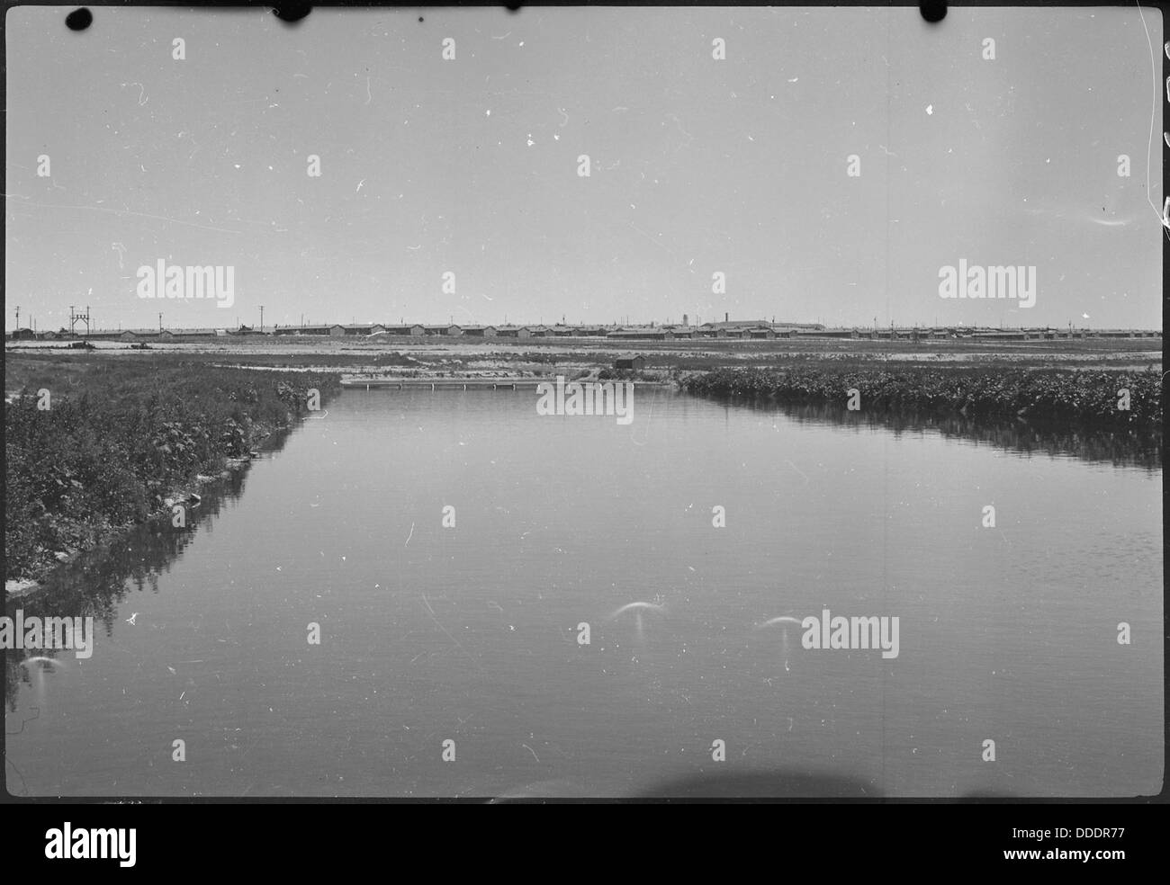 The sewage disposal plant ponds at the Granada Relocation Center in ...