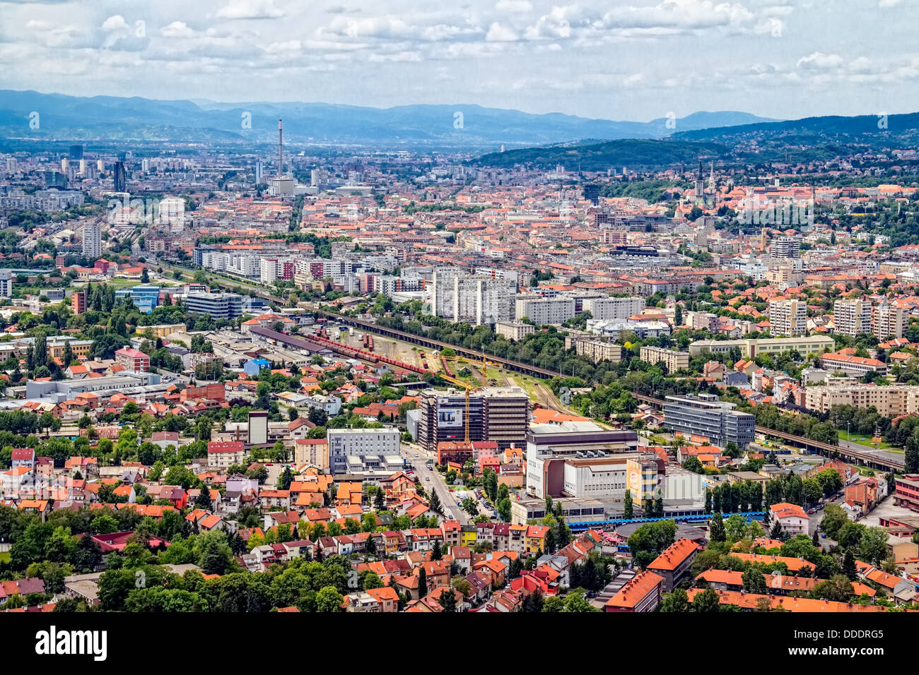 Zagreb aerial view Stock Photo - Alamy