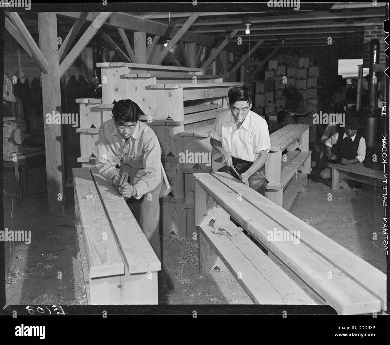 At the Heart Mountain Relocation Center in Wyoming, two young Nisei ...